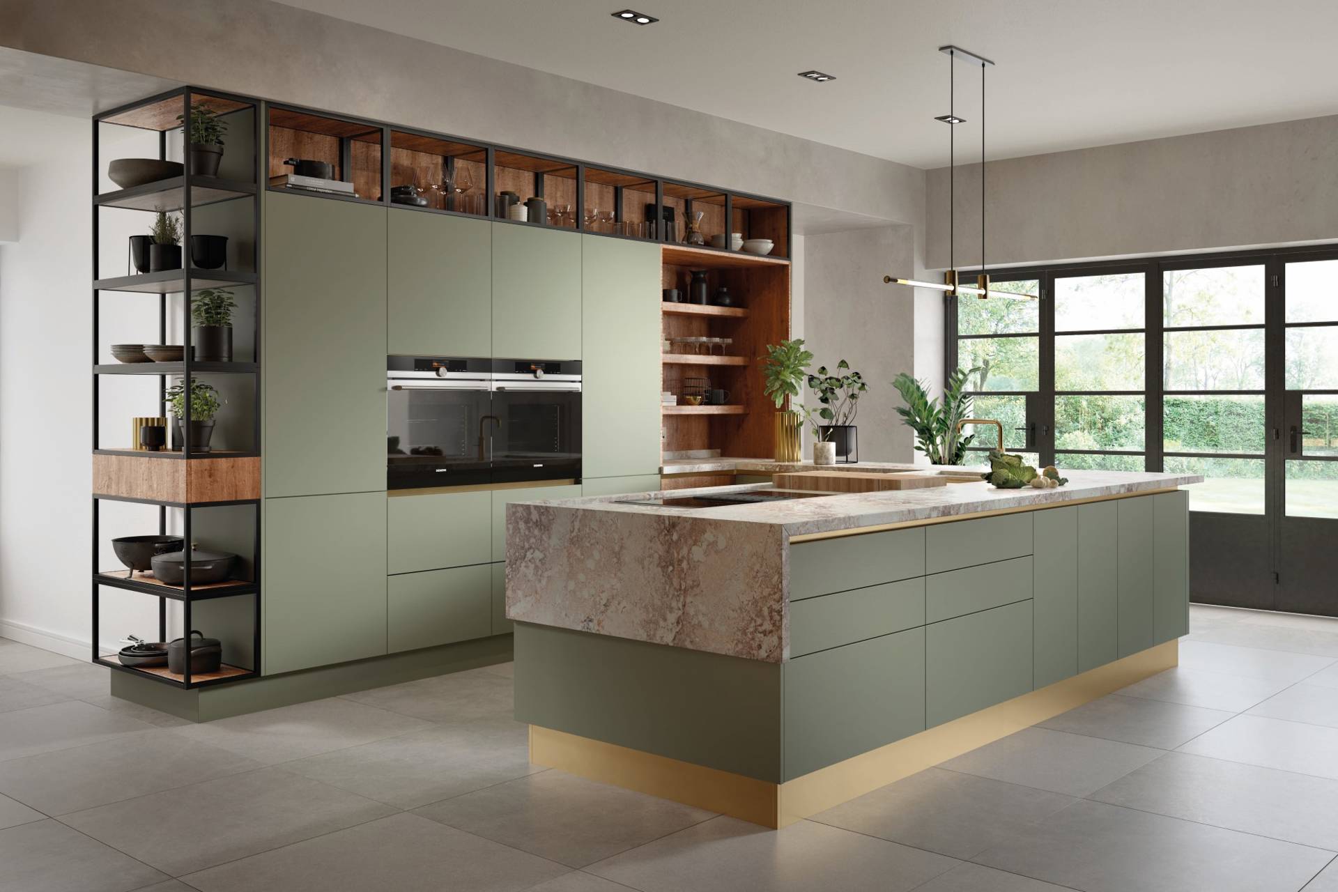 Handleless Regiment Porter Kitchens | Second Nature